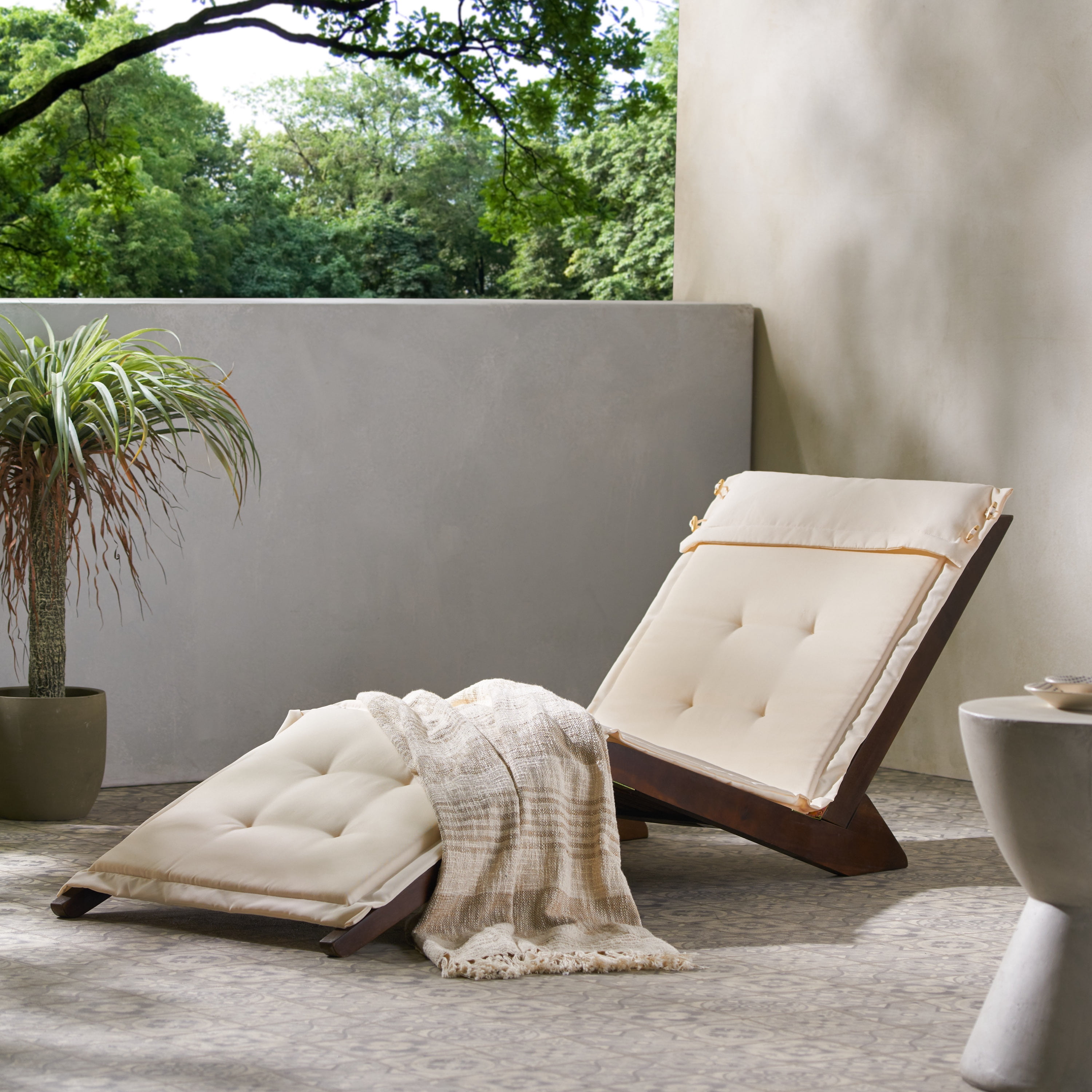 Sonora Wood Folding Lounger,Mahogany Wood Garden Outdoor Patio Patio ...