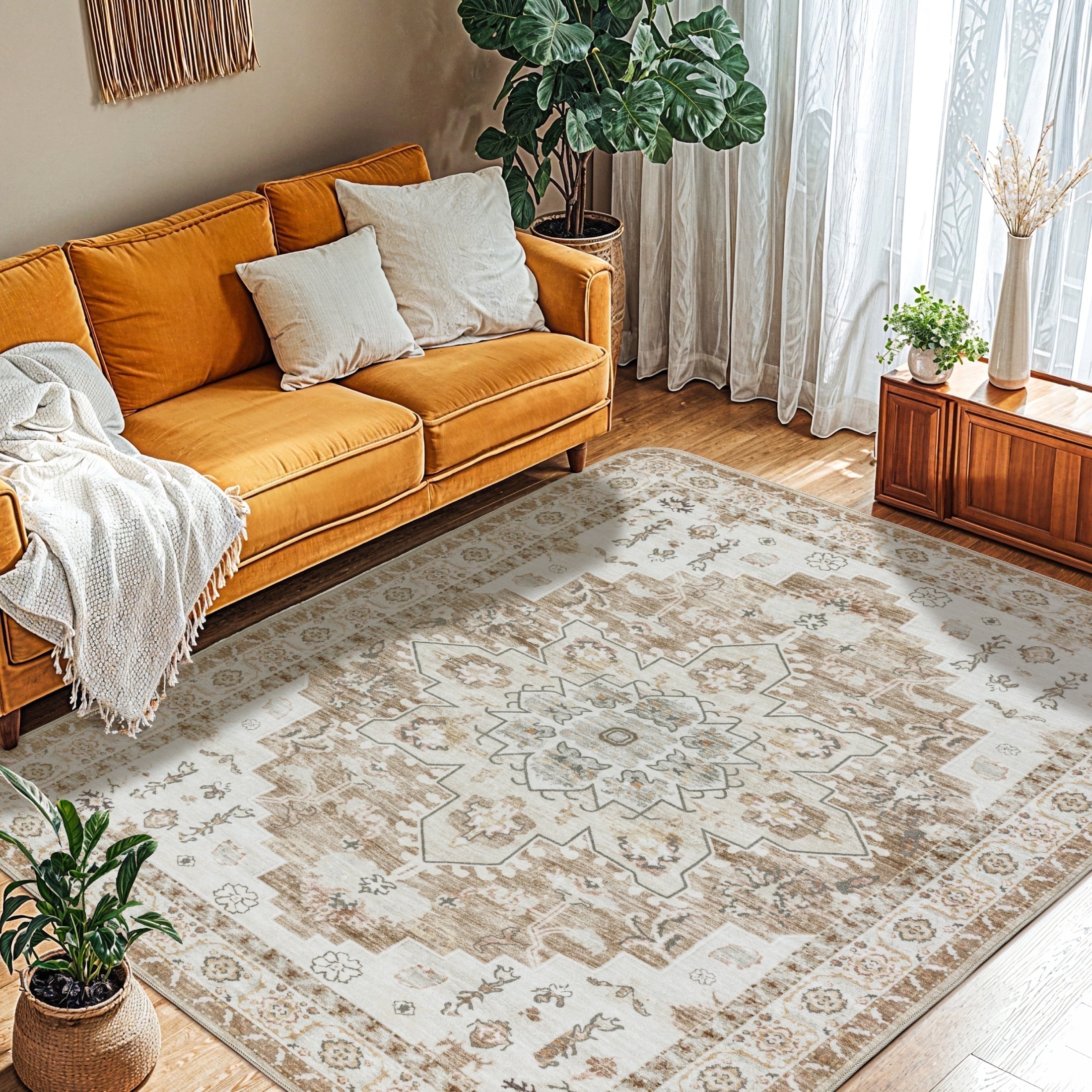 Sonoro Kate 3x5 Area Rugs for Living Room Bedroom, Non Slip Boho ...