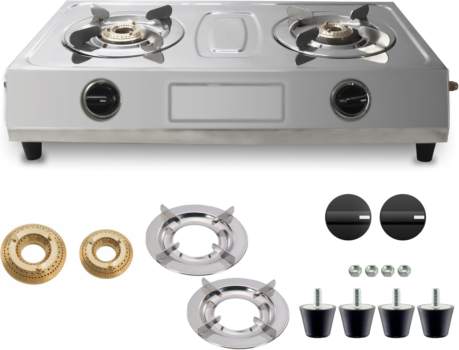 Heavy-Duty Sonret Portable 2 Burner Propane Gas Stove, Stainless Steel ...