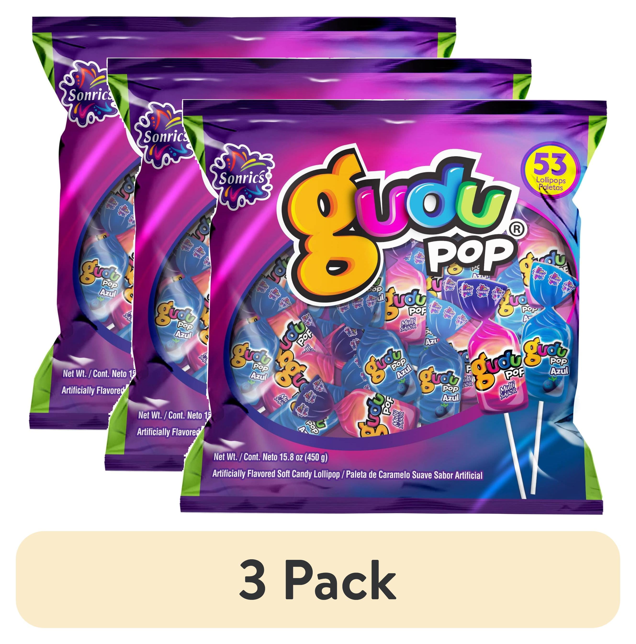 (3 pack) Sonric's Gudu Pop Mix Soft Lollipops, Mexican Chili Lollipops ...