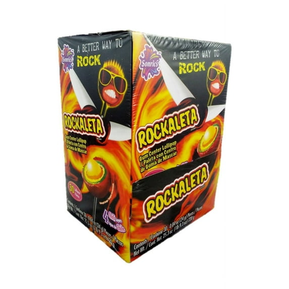 Sonrics Rockaleta Lollipop Chili BCF26 Layered with Gum Center -,1.9 ...