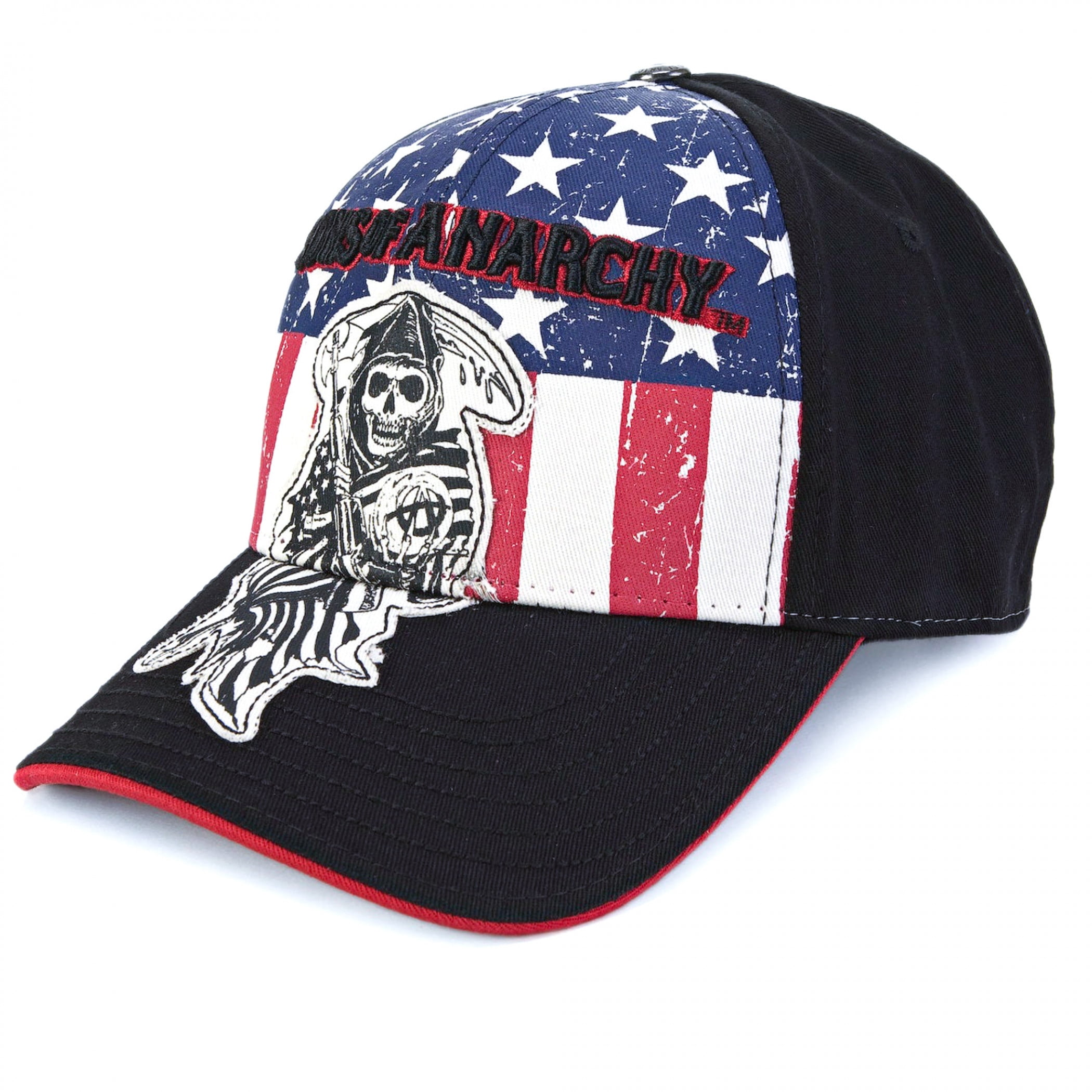 Sons of Anarchy Flex Fit L/XL SOA Show American Flag Distressed SAMCRO ...