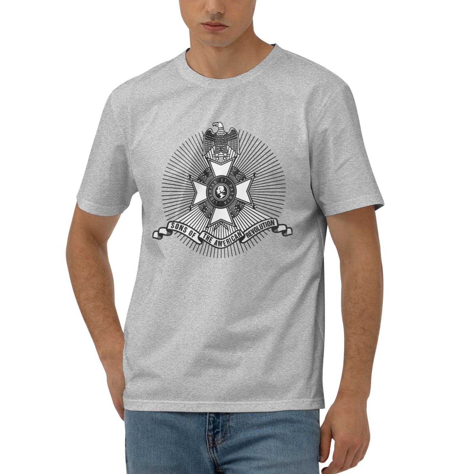 Sons Of The American Revolution Men'S 170g Combed Cotton Short Sleeve T-Shirt - Walmart.com