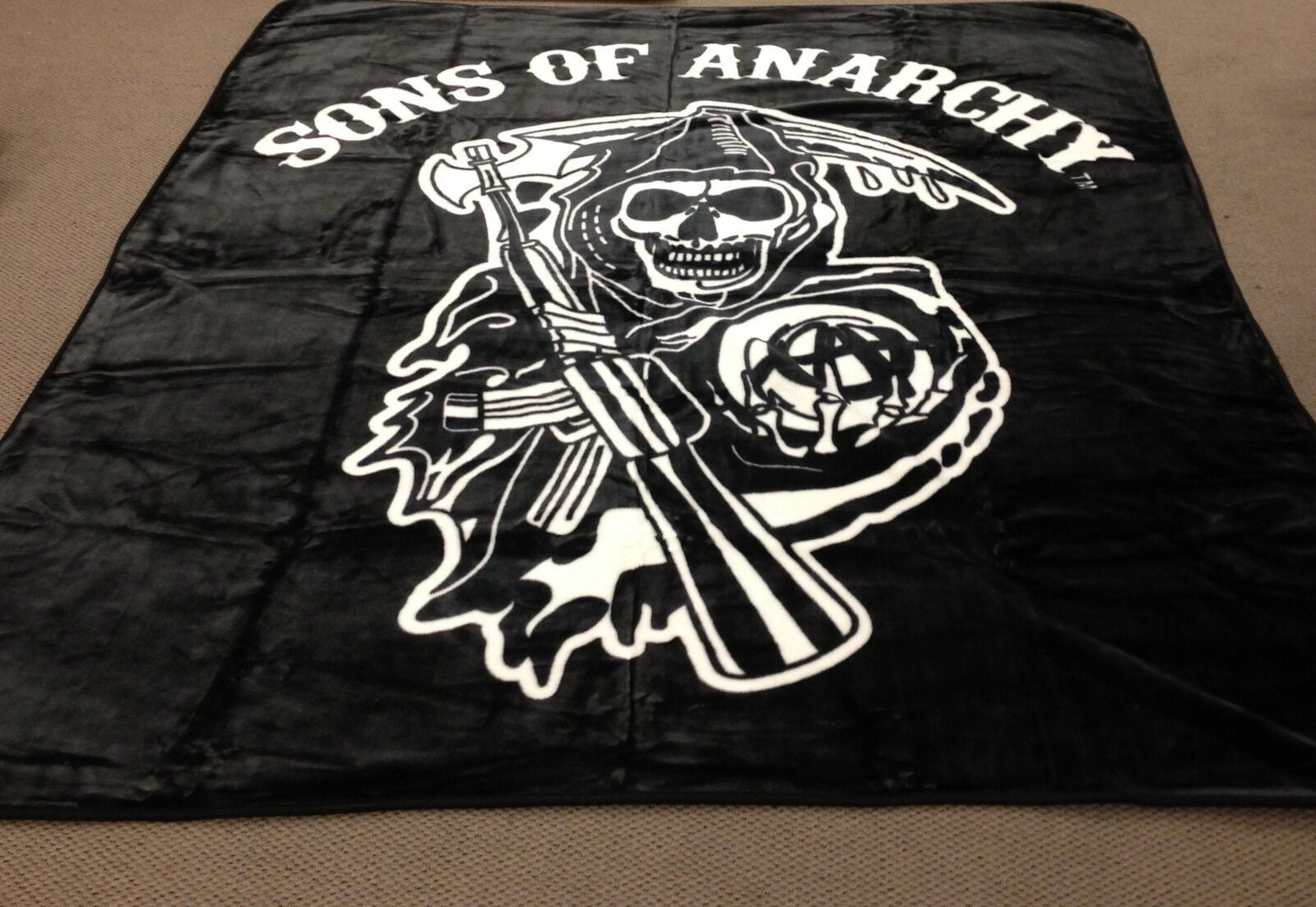 Sons of Anarchy 79" x 94" Plush QUEEN Size Blanket (Samcro Fear The ...