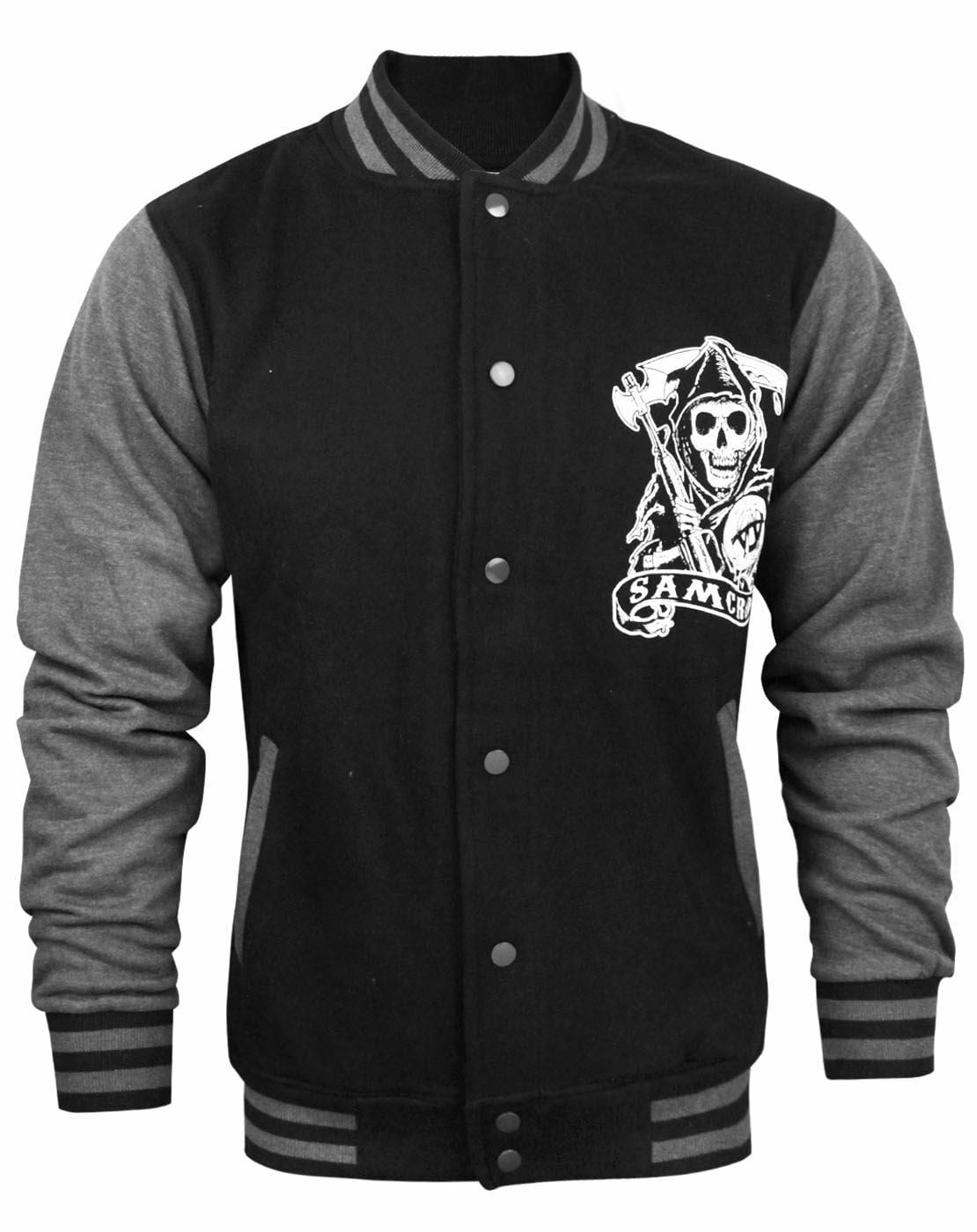 Sons of Anarchy Mens Black Varsity Jacket - Walmart.com