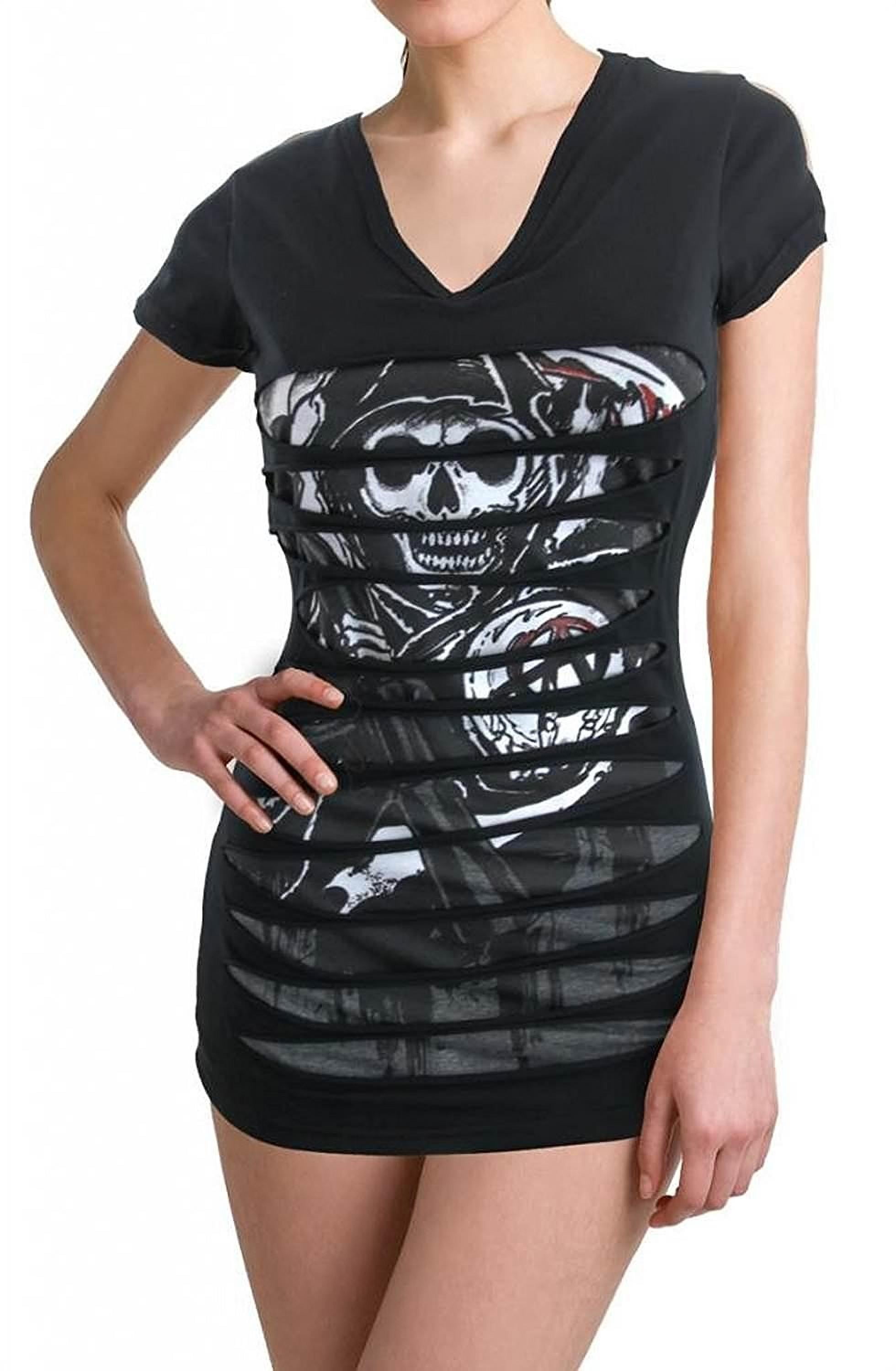 Sons of Anarchy SOA Reaper Juniors Layered Laser Cut Top - Walmart.com