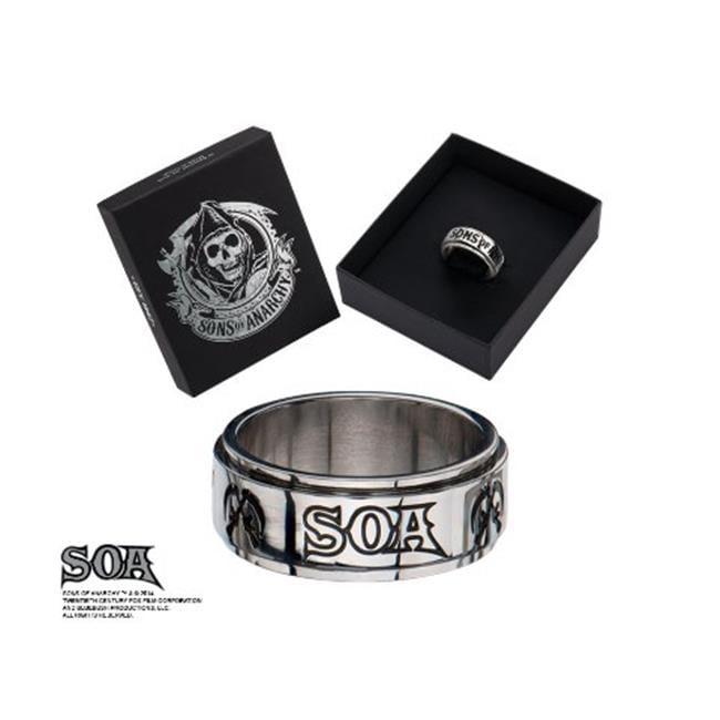 Sons of Anarchy SOAFRSSA-11 SOA Spinner Stainless Steel Ring - 11 in ...
