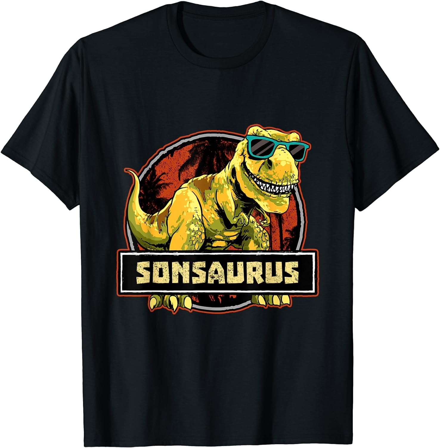 Sonsaurus Shirt T rex Son Saurus Dinosaur Boys T-Shirt Black Medium - Walmart.com