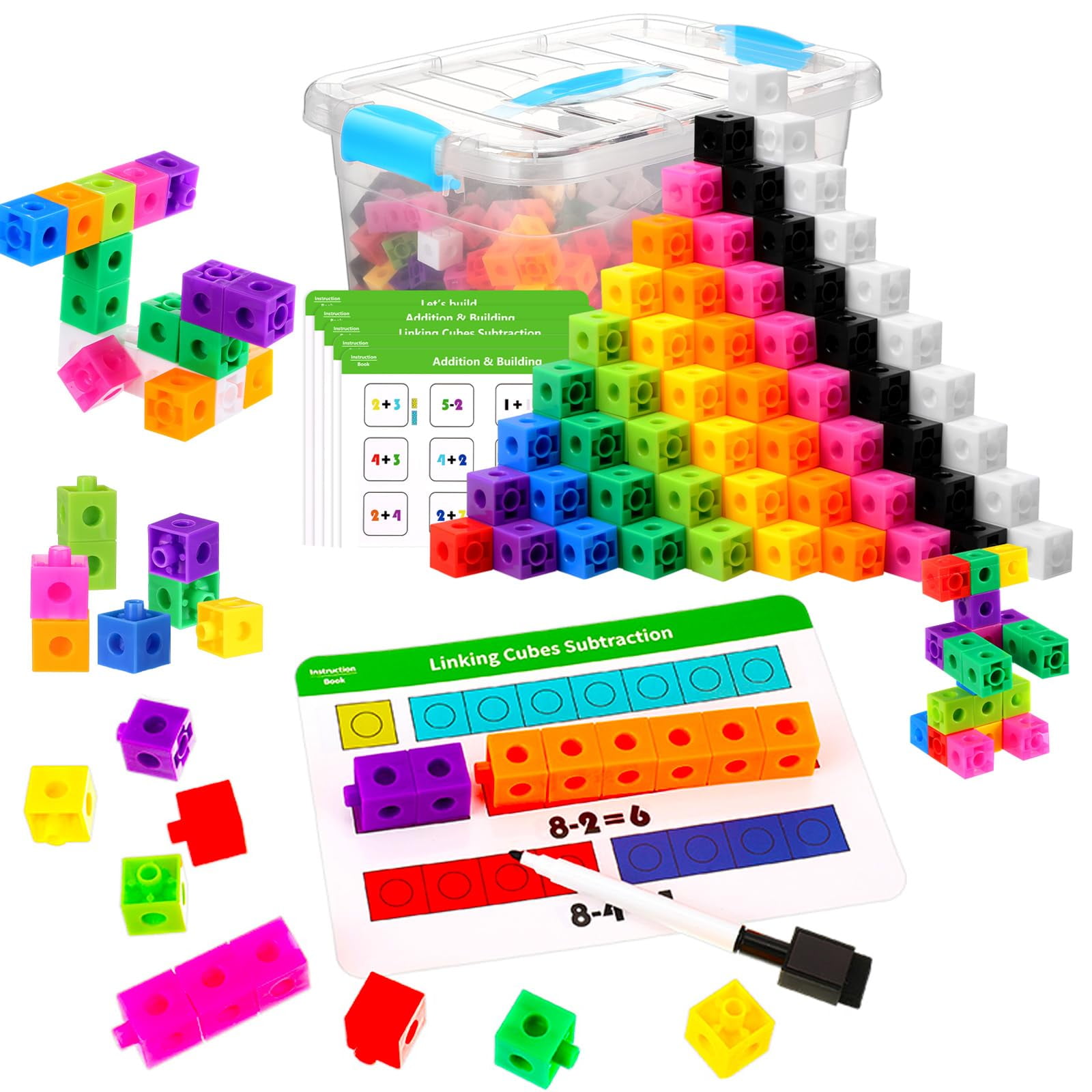 Sonwyoung 119 Pcs Manipulative OIF8 Cubes with Activity Cards Linking ...