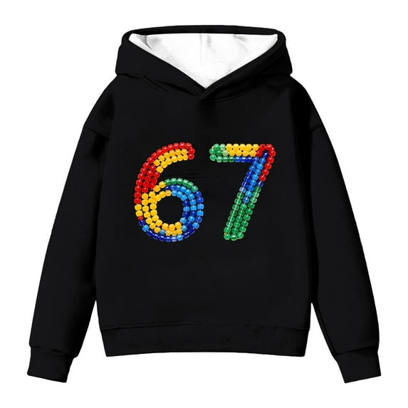 SonxaHe Big Boy Girl Hoodies Cartoon Print Cozy Fleece Hooded ...