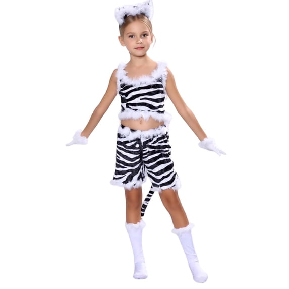 SonxaHe Big Girls Outfit Set Sleeveless Cartoon Top Shorts Child Role ...