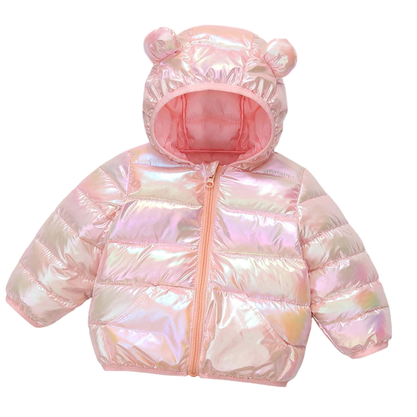 SonxaHe Infant Girl Winter Coat with Hood Gradient Warm Quilted Puffer ...