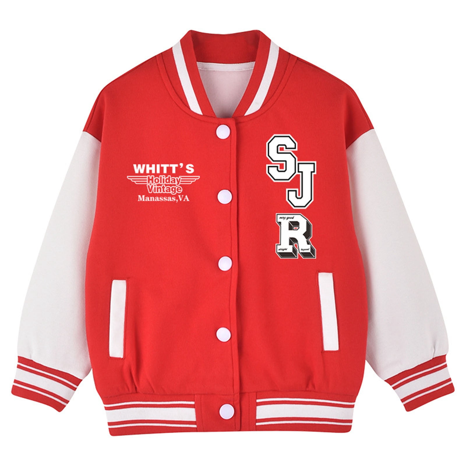 SonxaHe Little Girl Boy Bomber Jacket Letter Prints Colorblock Jacket ...