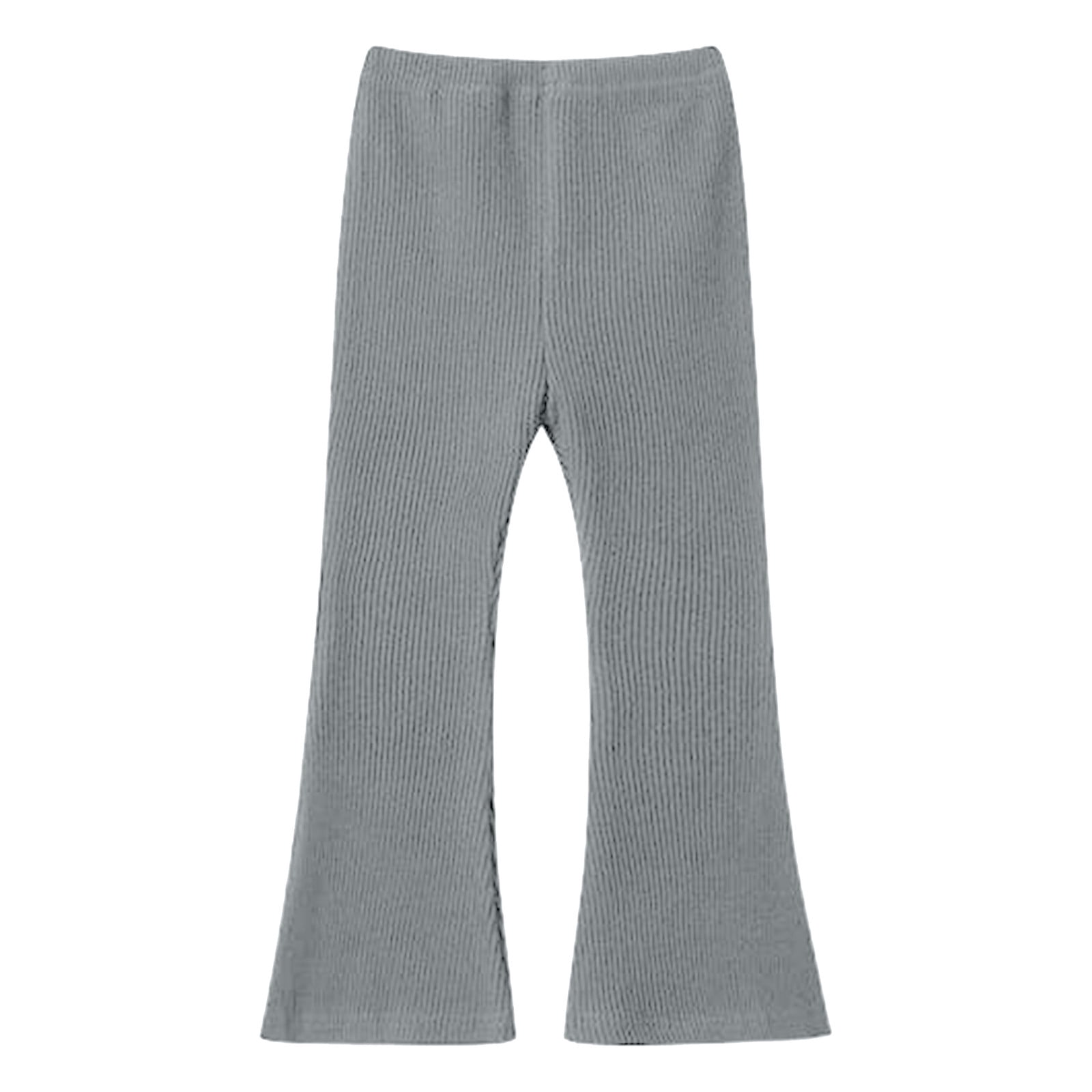 SonxaHe Little Girls Pants Stretch Waist Knitted Flare Legging Child ...