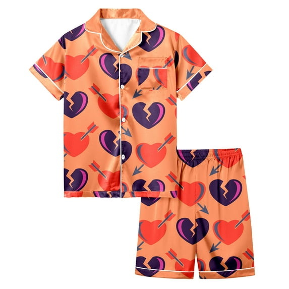 SonxaHe Toddler Girl Valentine's Day Outfit Set Cartoon Prints Short ...