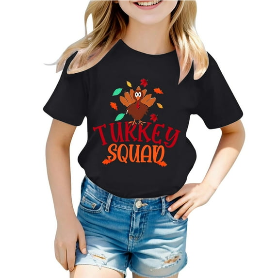 SonxaHe Toddler Girl's T Shirt Cartoon Graphic Crew Neck Short Sleeved ...