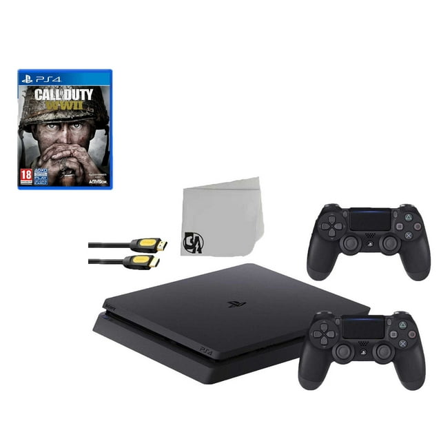 Sony 2215A PlayStation 4 Slim 500GB Gaming Console Black 2 Controller ...