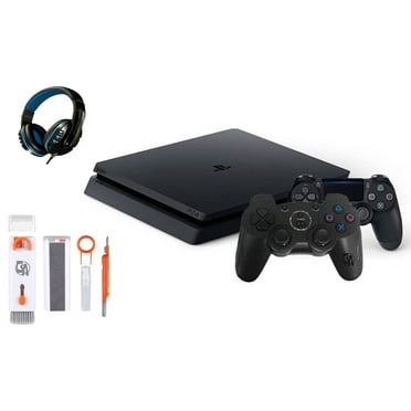 Pre-Owned Sony PlayStation 4 500GB Gaming Console Black, Headset 2 Controller With Cleaning Kit ...