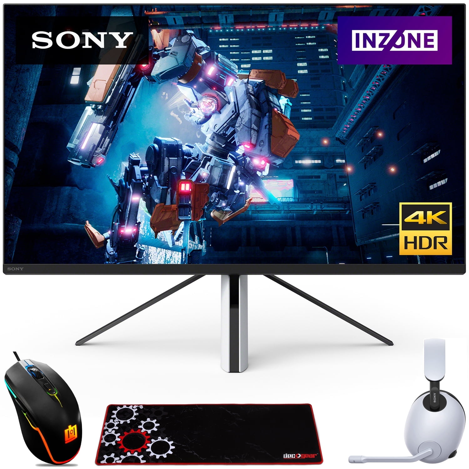 Sony 27" INZONE M9 4K HDR 144Hz Gaming Monitor (SDMU27M90) with Sony INZONE H9 Wireless Noise ...