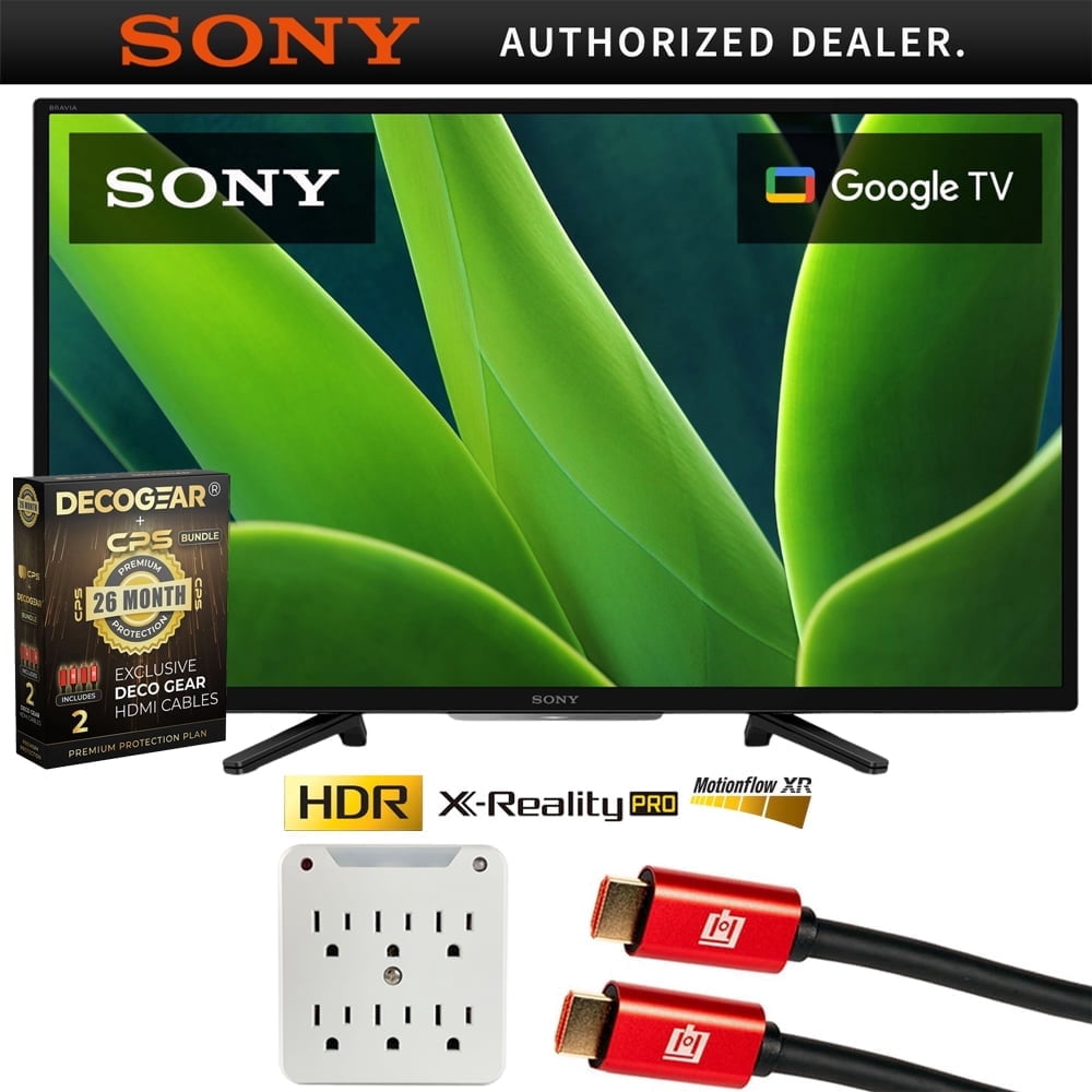 Sony 32-inch W830K HD LED HDR TV (2022) Bundle with 6-Outlet Surge ...