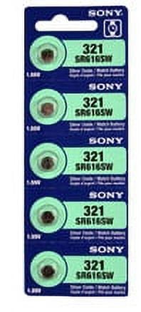Sony 321 / SR616SW Silver Oxide Button Battery 1.55V - 50 Pack + FREE ...