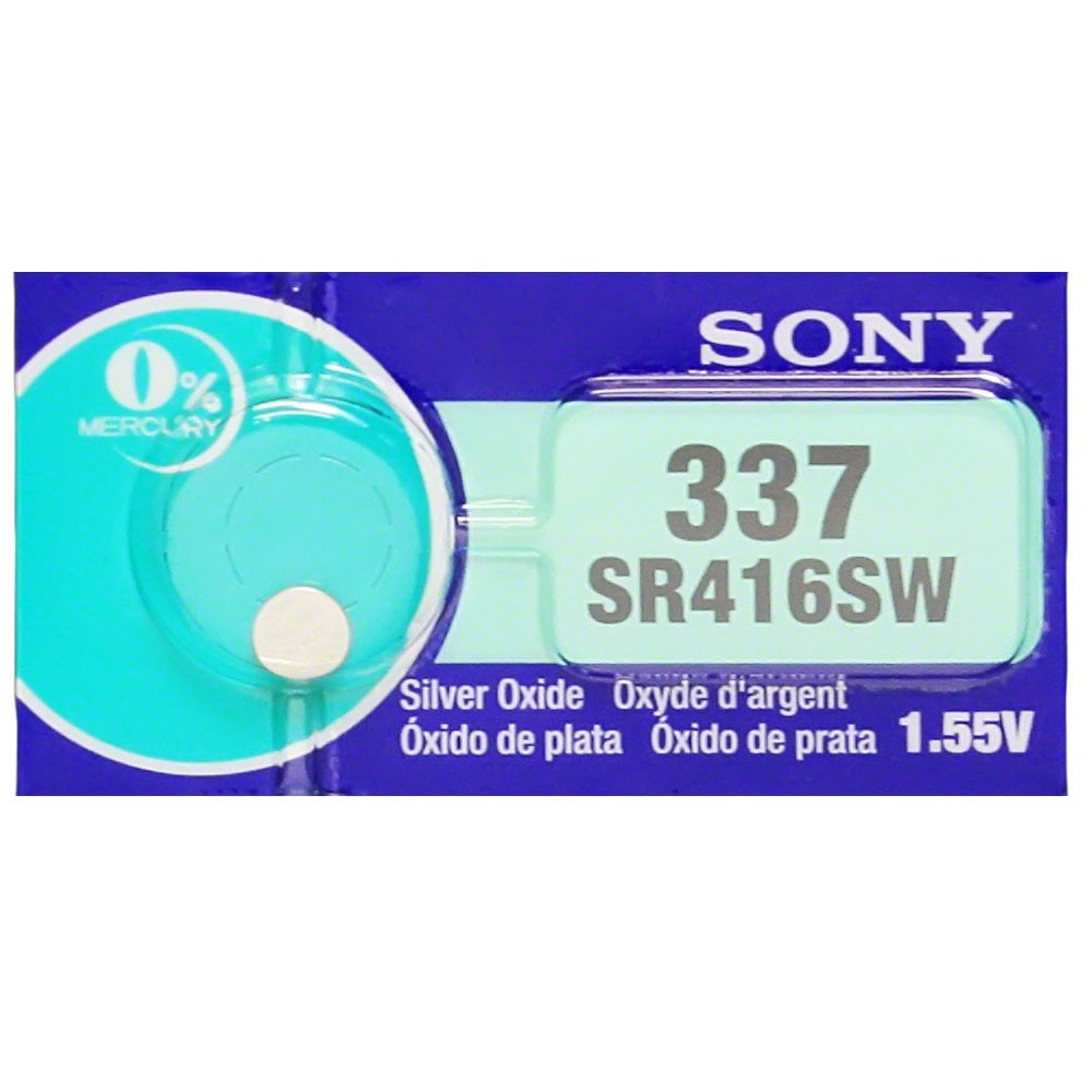 Sony 337 (SR416SW) 1.55V Silver Oxide 0%Hg Mercury Free Watch Battery ...