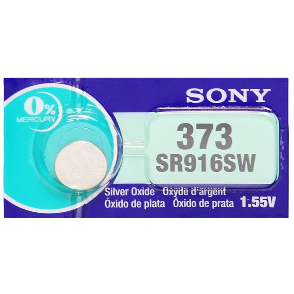 Sony 373 (SR916SW) 1.55V Silver Oxide 0%Hg Mercury Free Watch Battery ...