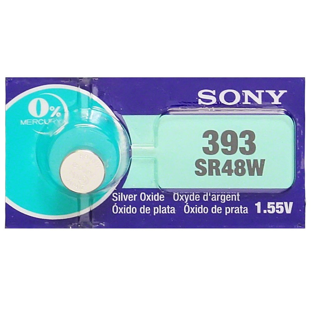 Sony 393 (SR48W) 1.55V Silver Oxide 0%Hg Mercury Free Watch Battery (20 ...