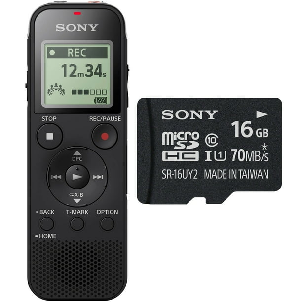 Sony 4GB Digital Voice Recorder with Volume Control, Black, ICD-PX470 ...