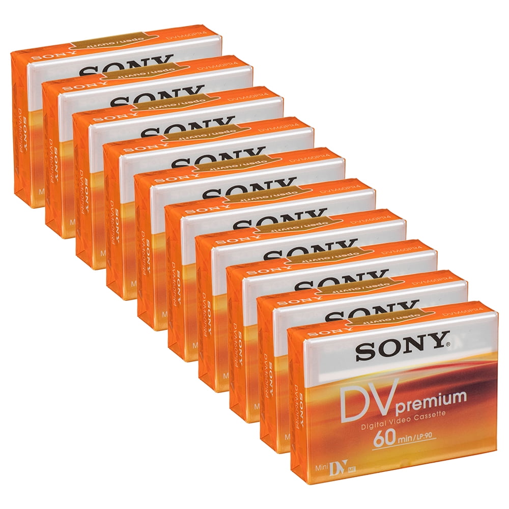Sony 60 Minute Premium Mini DV Tape Video Cassette DVM60PR4 10 Pack ...