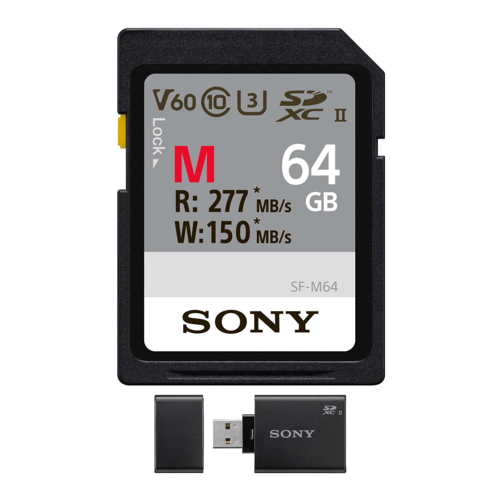 Sony 64GB V60 UHS-II M-Series Memory Card with USB 3.1 SD Card Reader ...