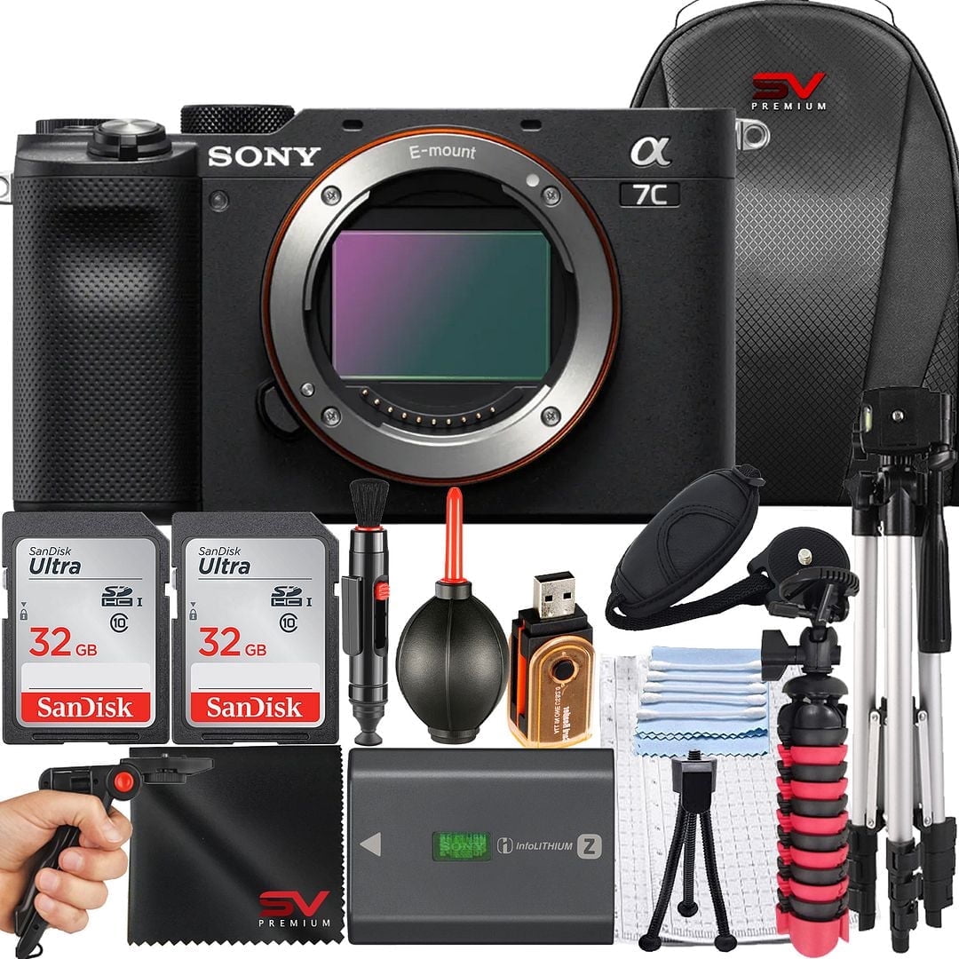 Sony A7C Mirrorless Camera (Body Only)(Black) + SanDisk 32GB Memory ...