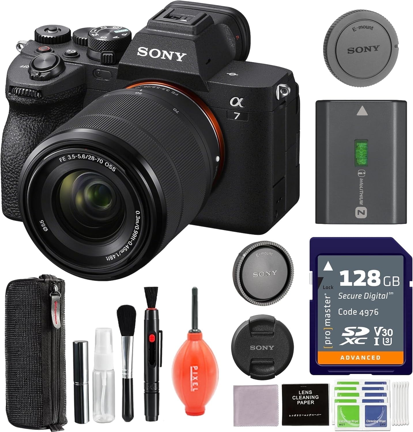 Sony Alpha 7 IV Full-Frame Mirrorless Interchangeable Lens Camera with 28-70mm Zoom Lens Kit ...