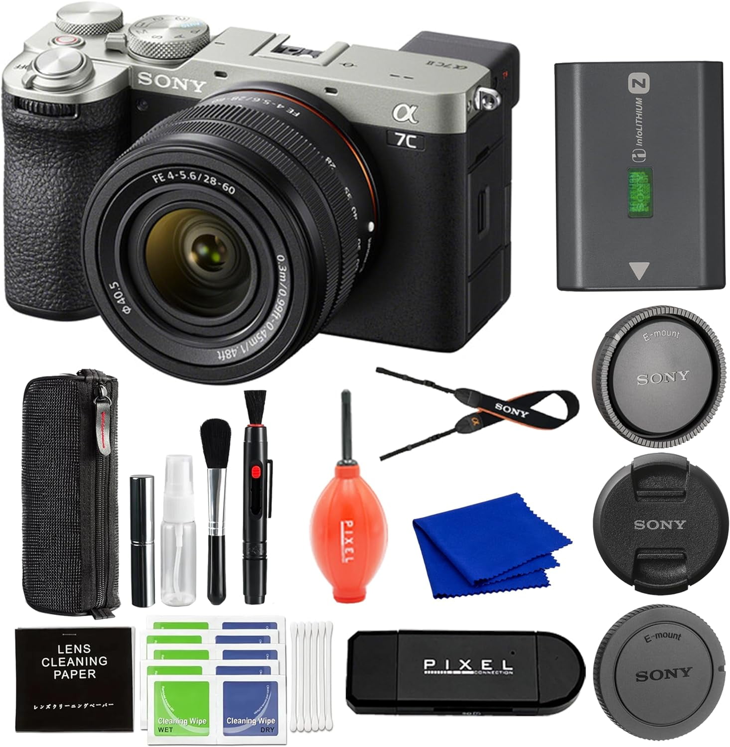 Sony Alpha 7C II Full-Frame Camera with 28-60mm Lens (Silver) Bundle ...