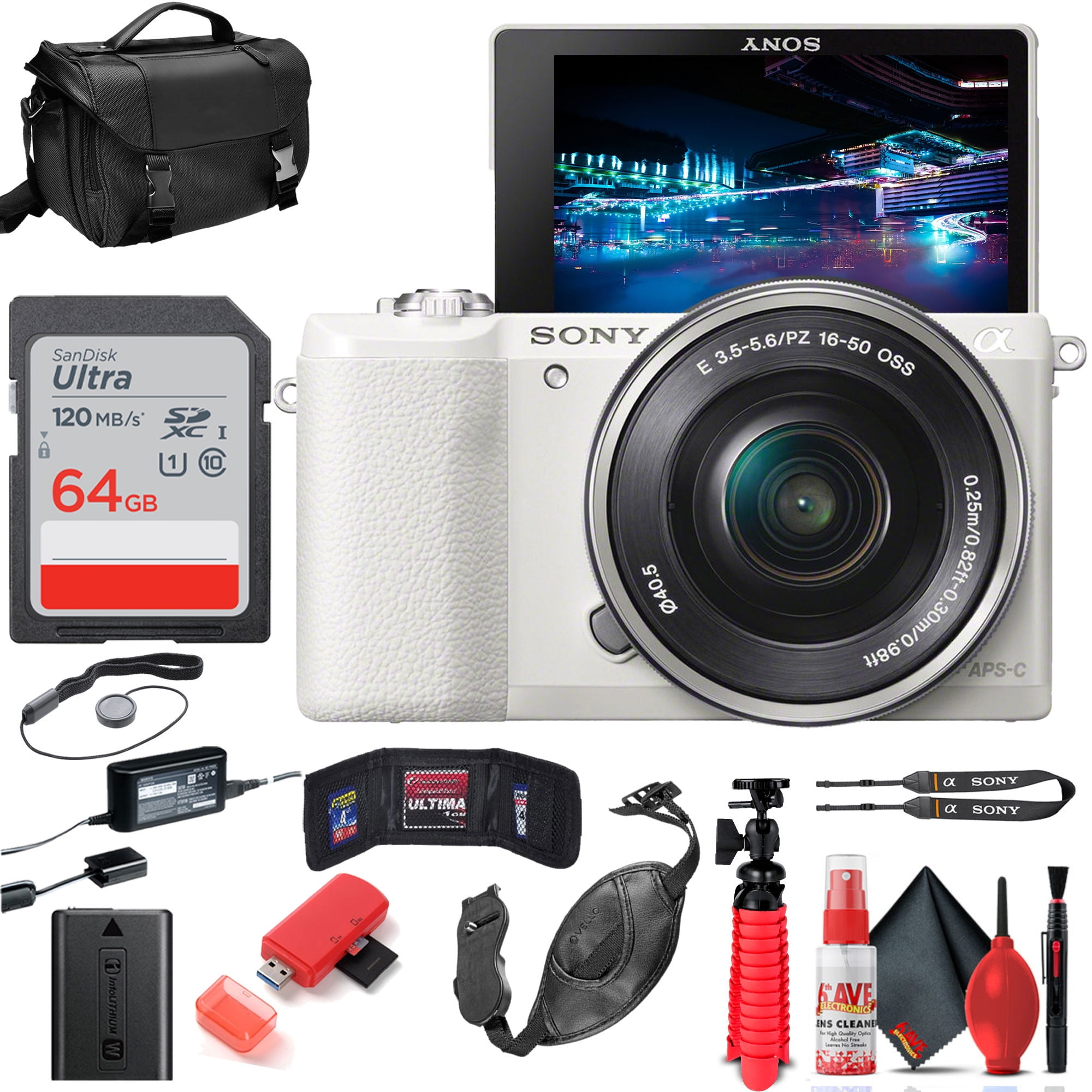 Sony Alpha a5100 Mirrorless Digital Camera with 16-50mm Lens (White ...