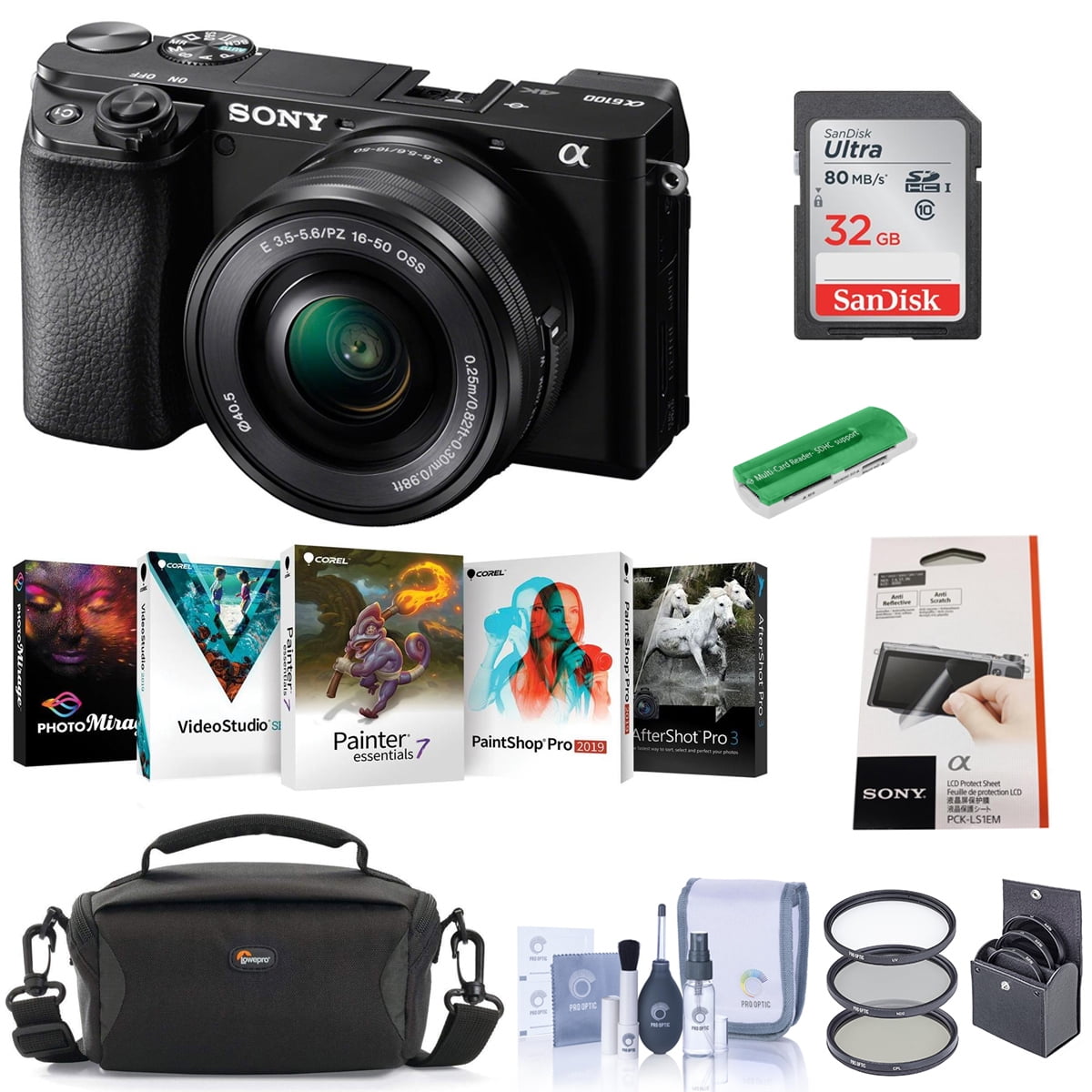 Sony Alpha a6100 Mirrorless Digital Camera with 16-50mm Lens - Bundle ...