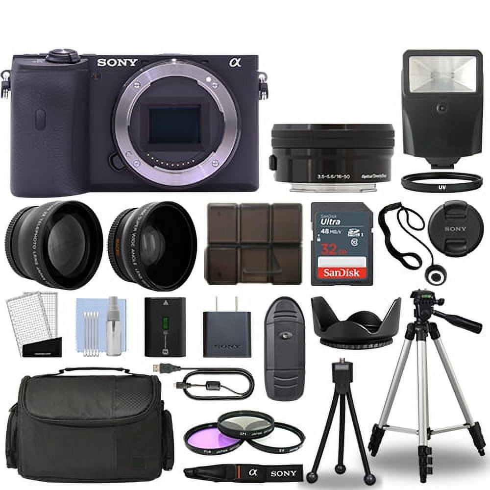 Sony Alpha a6600 Camera Body Black + 3 Lens Kit 16-50mm OSS+ 32GB ...