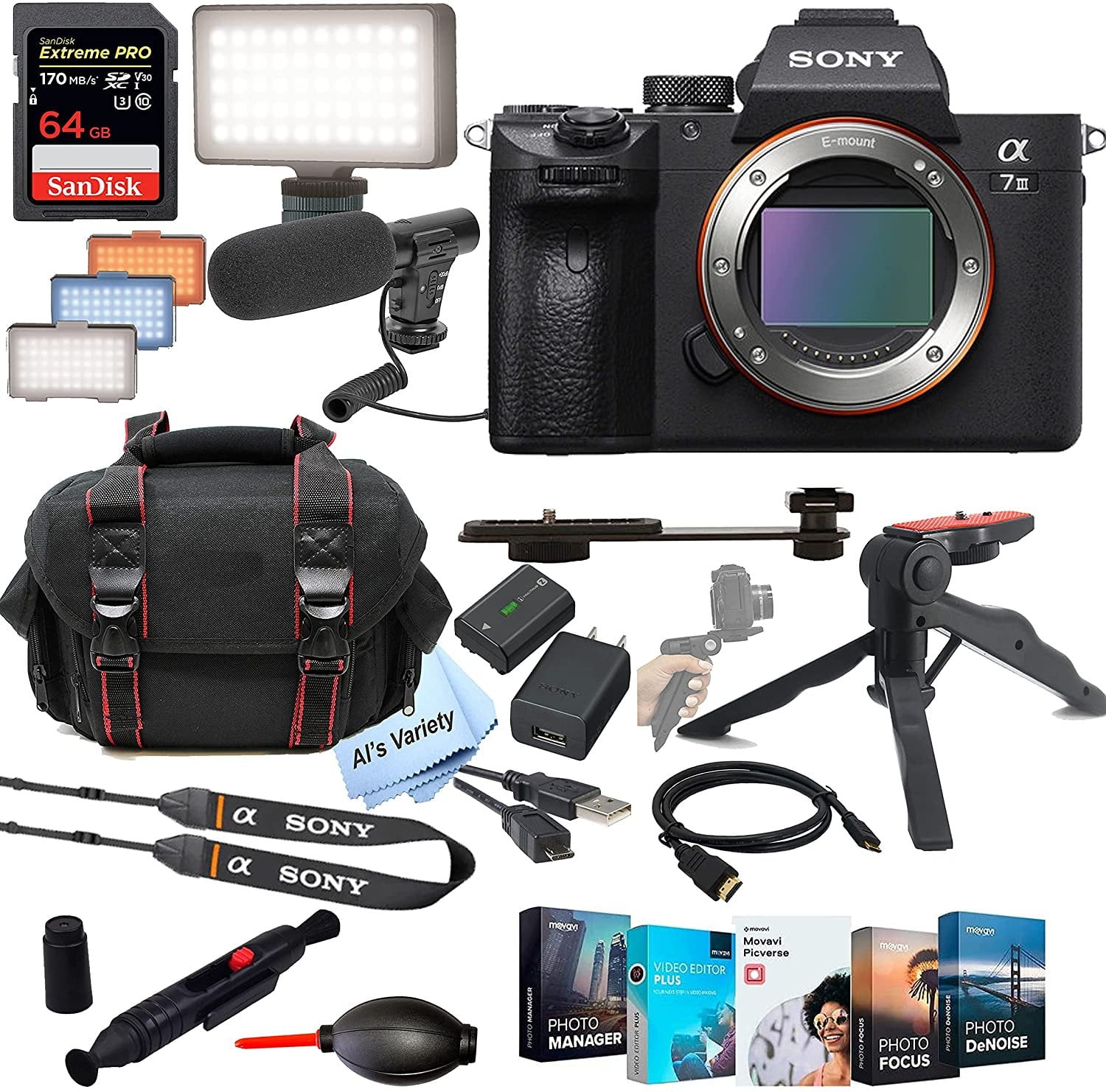 Sony Alpha a7 III Mirrorless Digital CameraNo Lens+ Shot-Gun Microphone ...