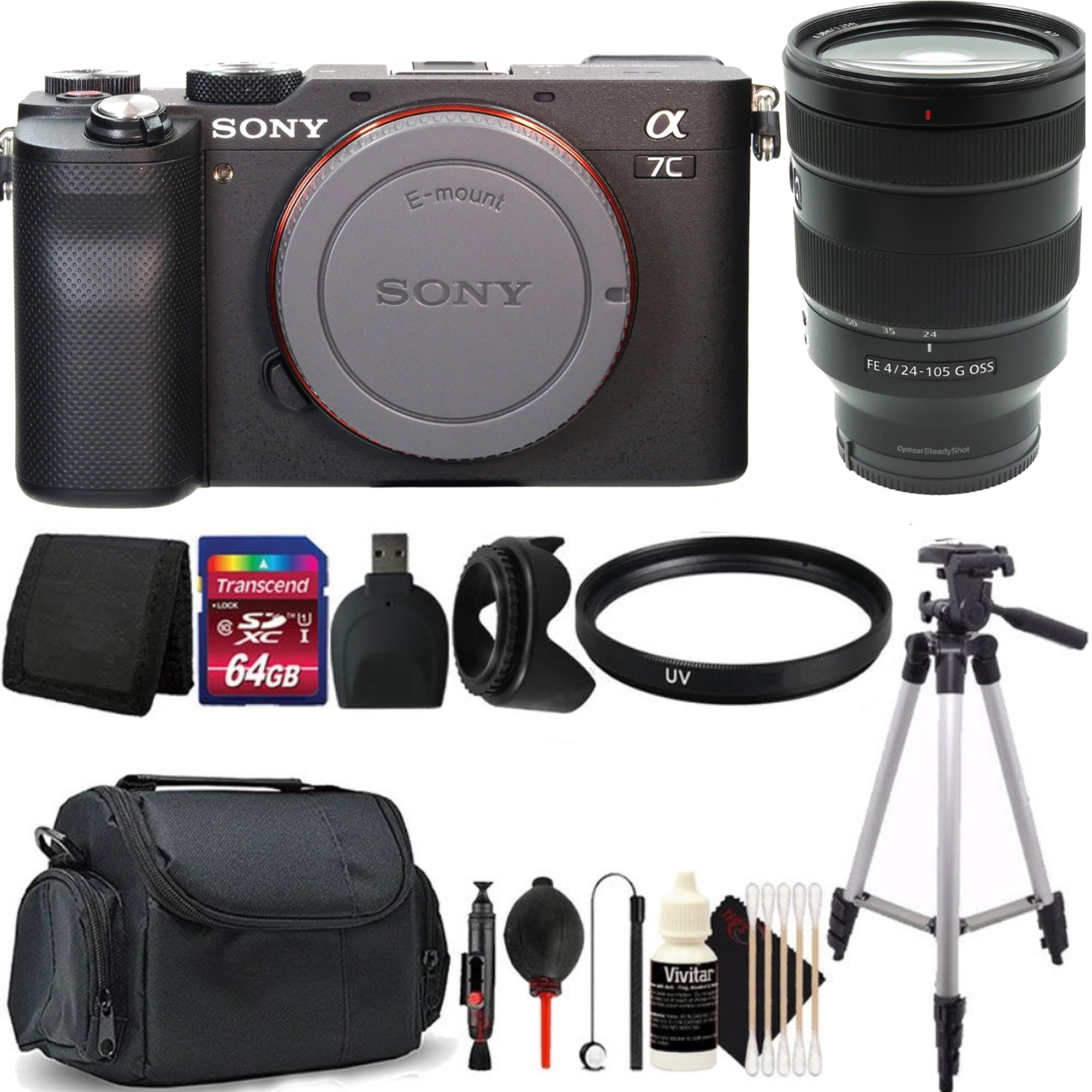 Sony Alpha a7C 24.2MP Full-Frame Mirrorless Digital Camera + Sony FE 24-105mm f/4 G OSS Lens ...