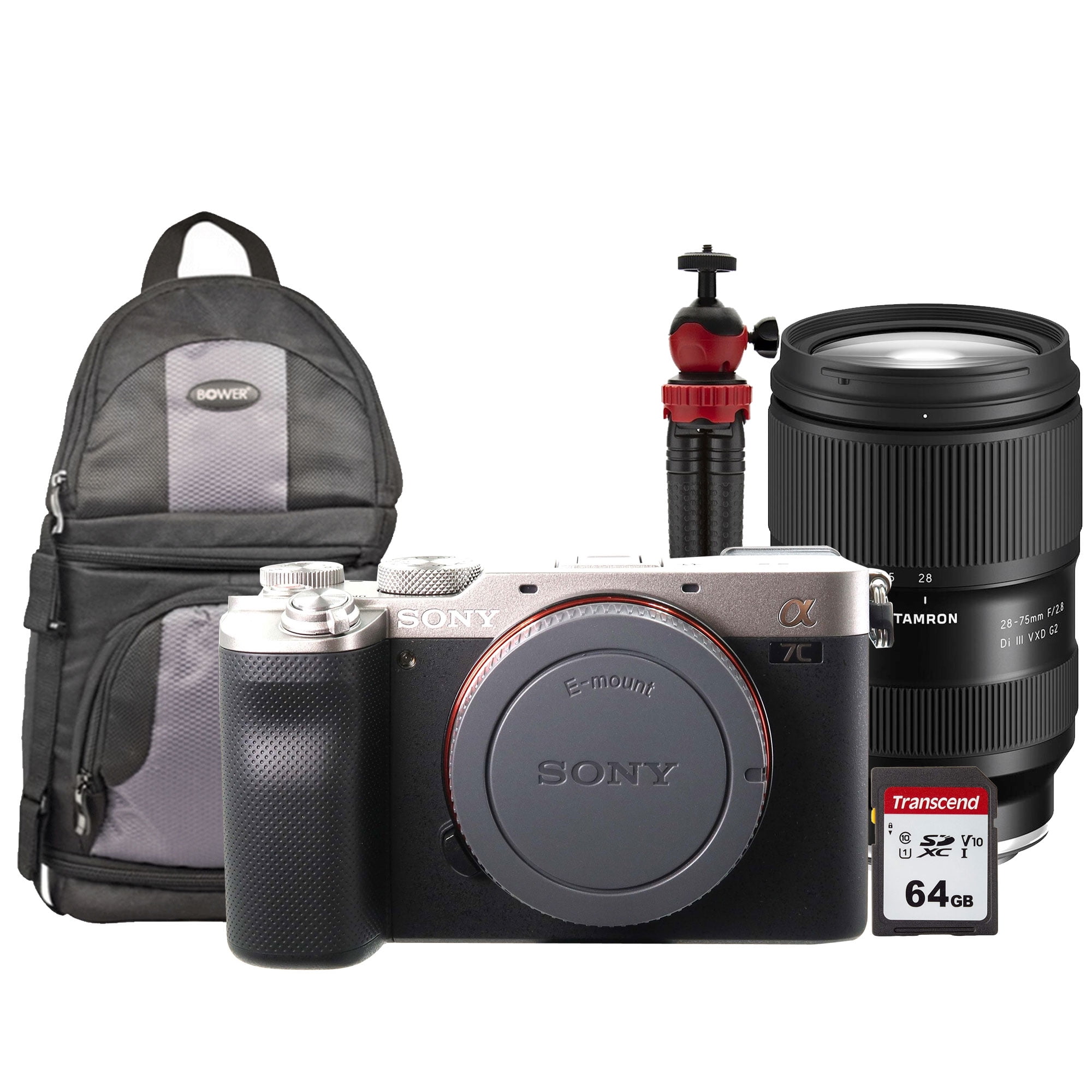 Sony Alpha a7C Full-Frame Mirrorless Camera Silver with Tamron 28-75mm Di III RXD Lens Accessory ...