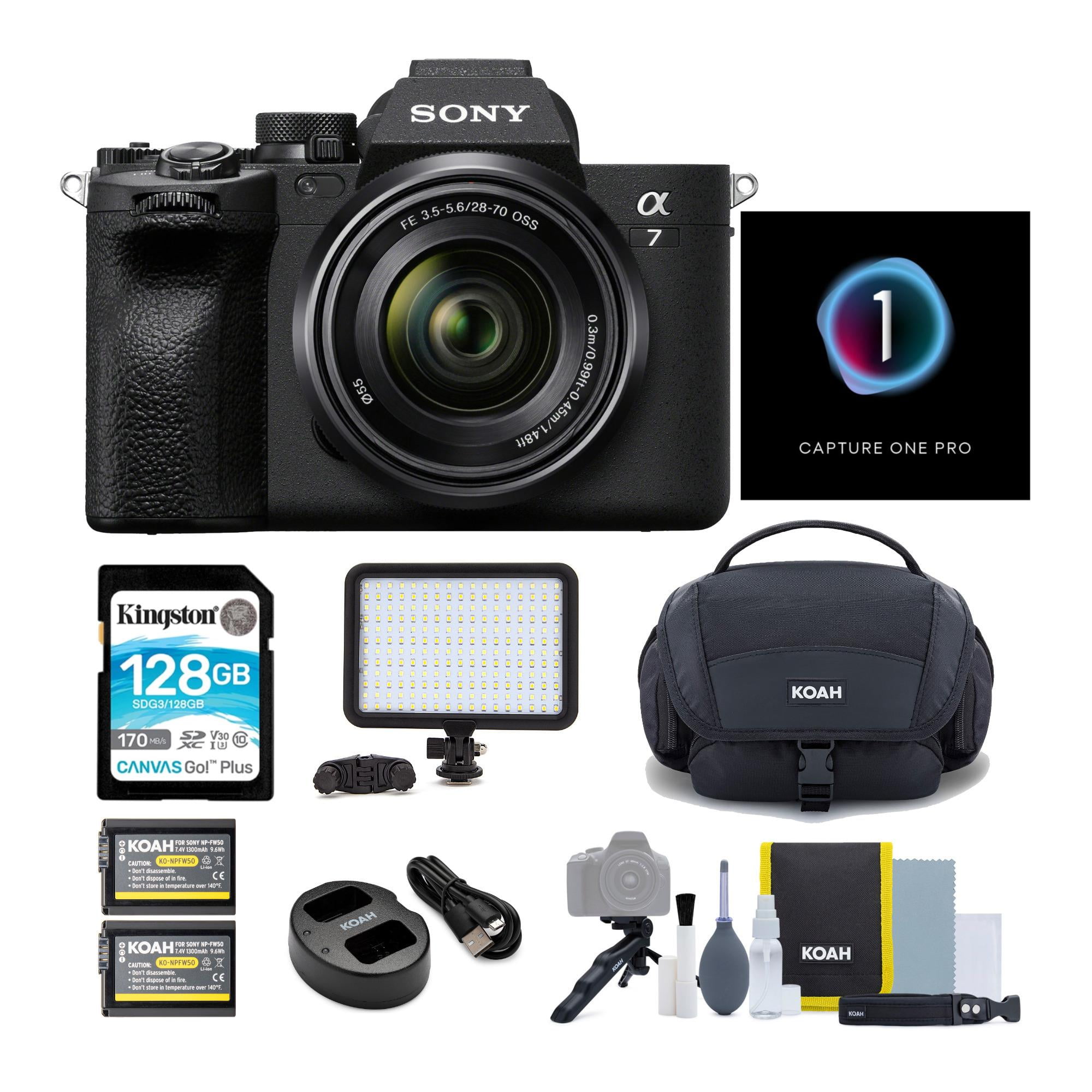 Sony Alpha a7IV Mirrorless Digital Camera with 28-70mm with Led Panel ...