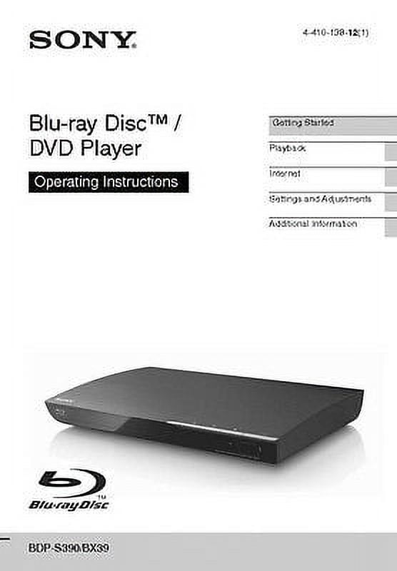 Instruction Manual ONLY for Sony BDP-BX39 Blu-ray Player Owners Manual ...