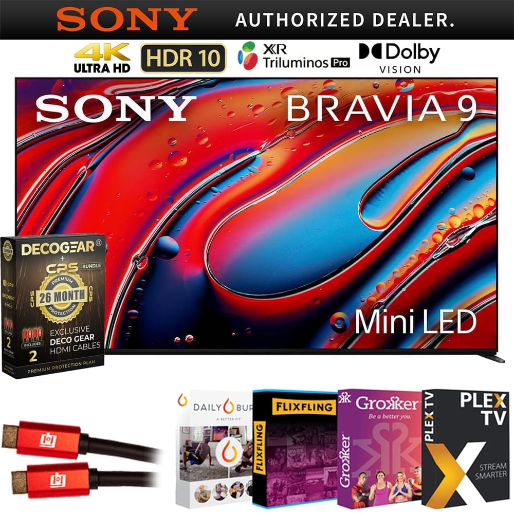Sony BRAVIA 9 K85XR90 85" 4K HDR QLED Mini-LED TV (2024) + Deco Gear 4K ...