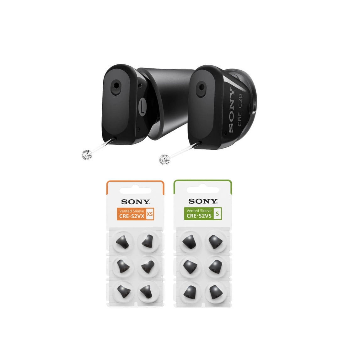 Sony CRE-C20 Self-Fitting OTC Hearing Aids Bundle with Sony CRES2VS ...