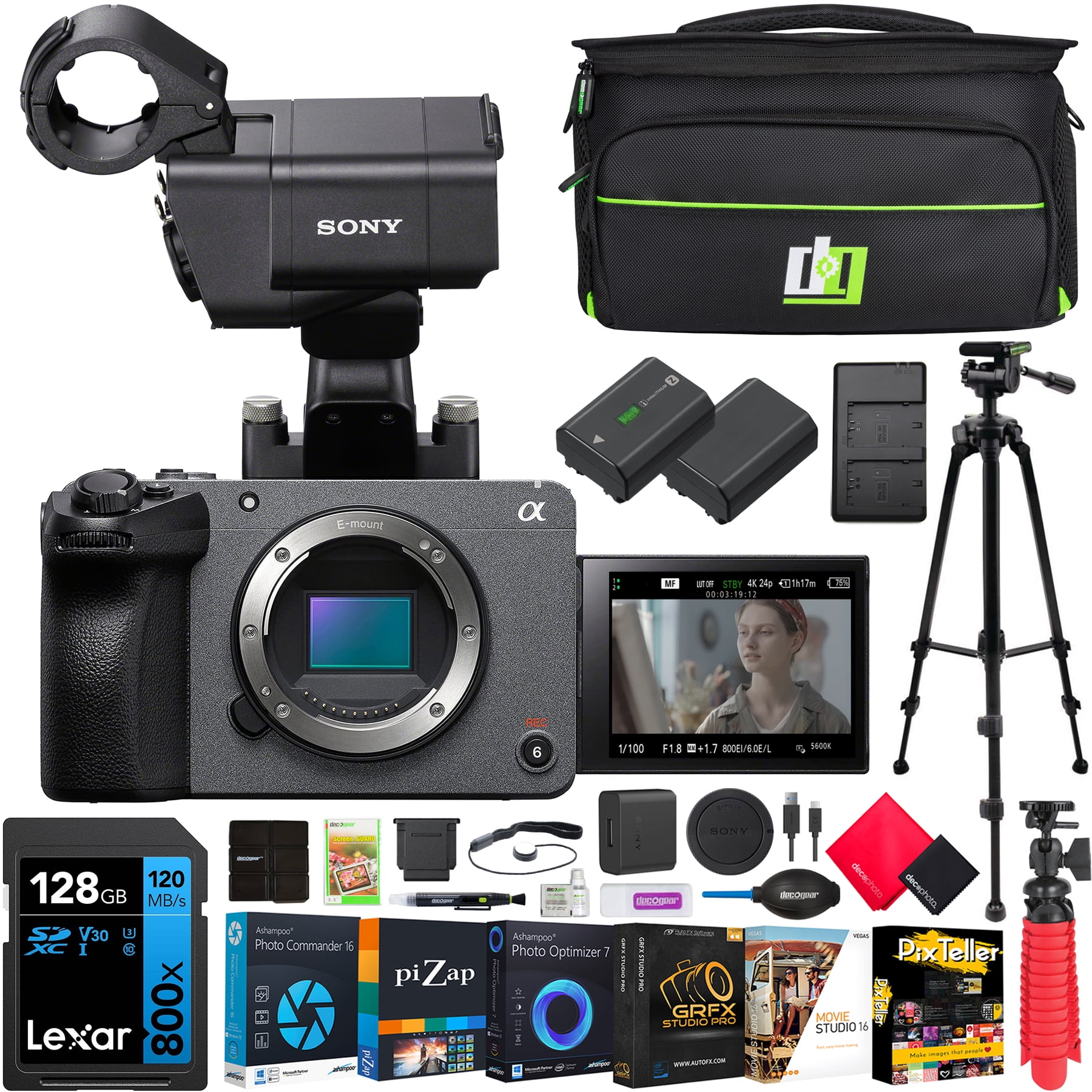 Sony Cinema Line FX30 Super 35 Interchangeable Lens Camera Body with XLR Top Handle Unit ILME ...