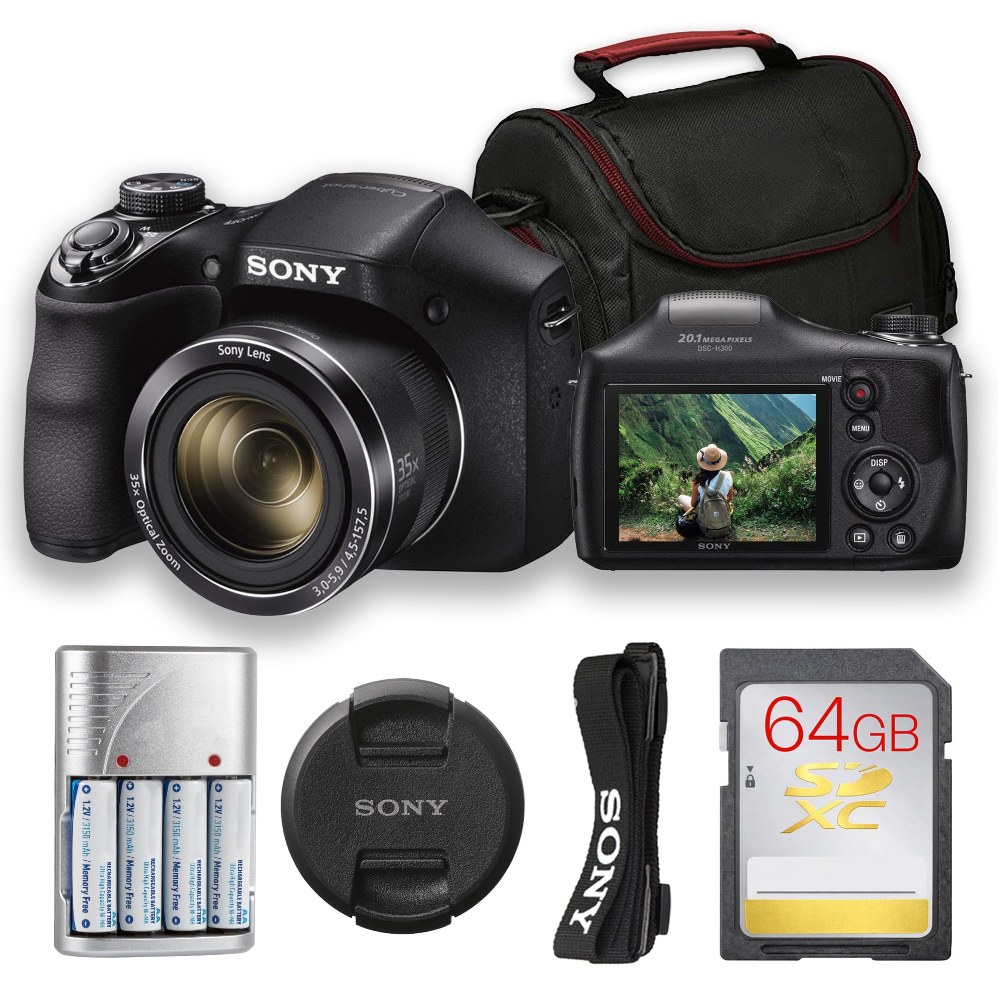 Sony Cyber-shot DSC-H300 Digital Camera Bundle Black | 20.1MP, 35x ...