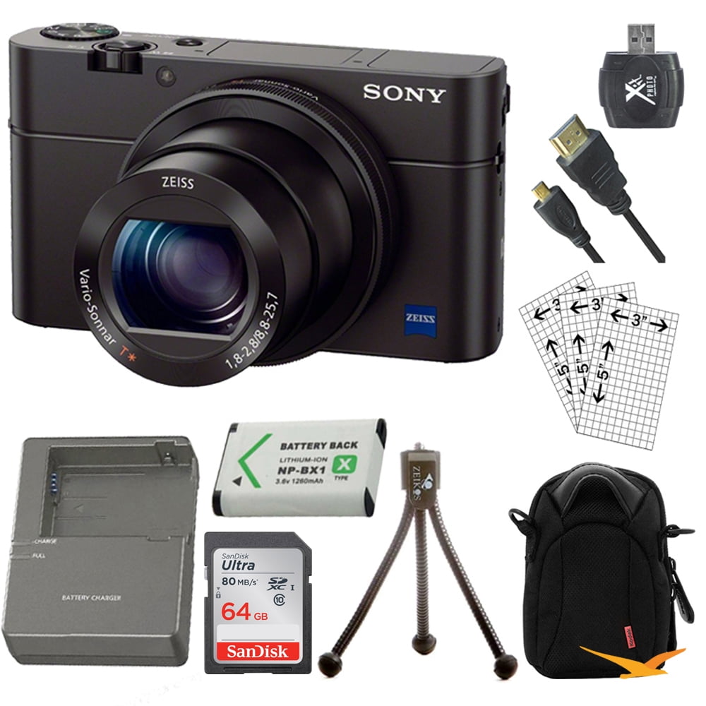 Sony Cyber-shot DSC-RX100 III 20.2 MP Digital Camera Black Bundle With ...