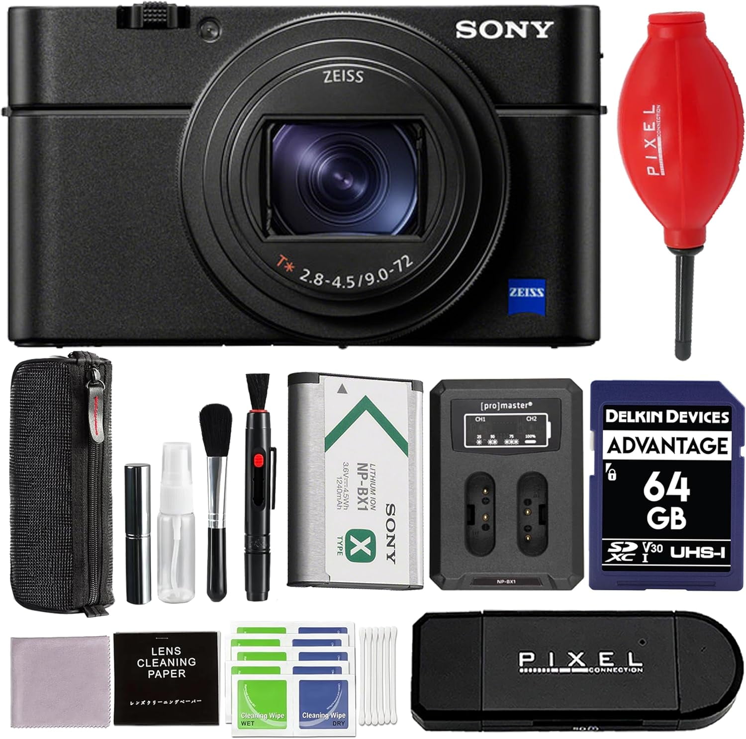 Sony Cyber-shot DSC-RX100 VII Digital Camera Bundle with 64GB SD Card ...