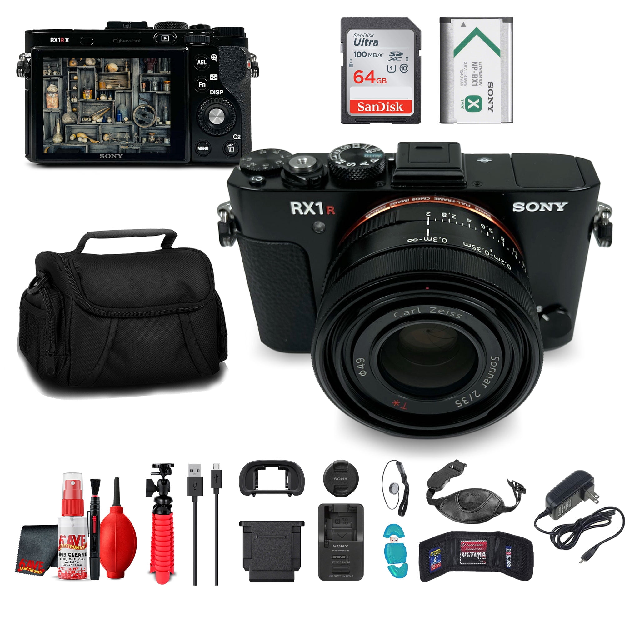 Sony Cyber-shot DSC-RX1R II Compact Digital Camera Bundle + 64GB Card ...