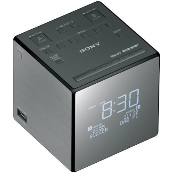 Sony DAB FM Clock Radio with Alarm Black - XDR- C1DBP/BC - Walmart.com